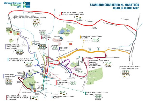 Road Closure for Standard Chartered KL Marathon (2018 Update)